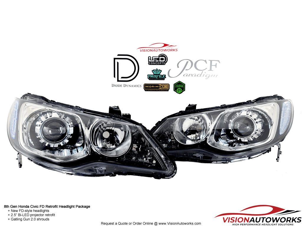 Honda Civic (2006-2011) (JDM/FD2 Front-End) Headlight Package – VisionAutoworks