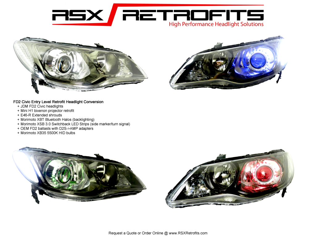 Honda Civic (2006-2011) (JDM/FD2 Front-End) Headlight Package – VisionAutoworks