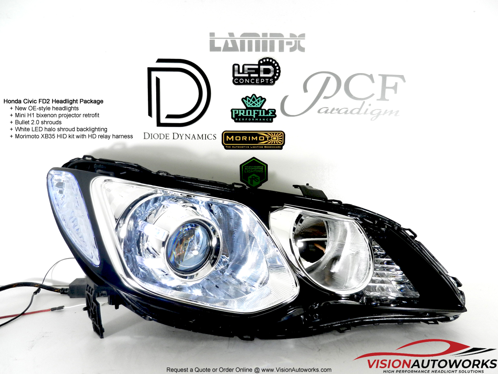 Honda Civic (2006-2011) (JDM/FD2 Front-End) Headlight Package – VisionAutoworks